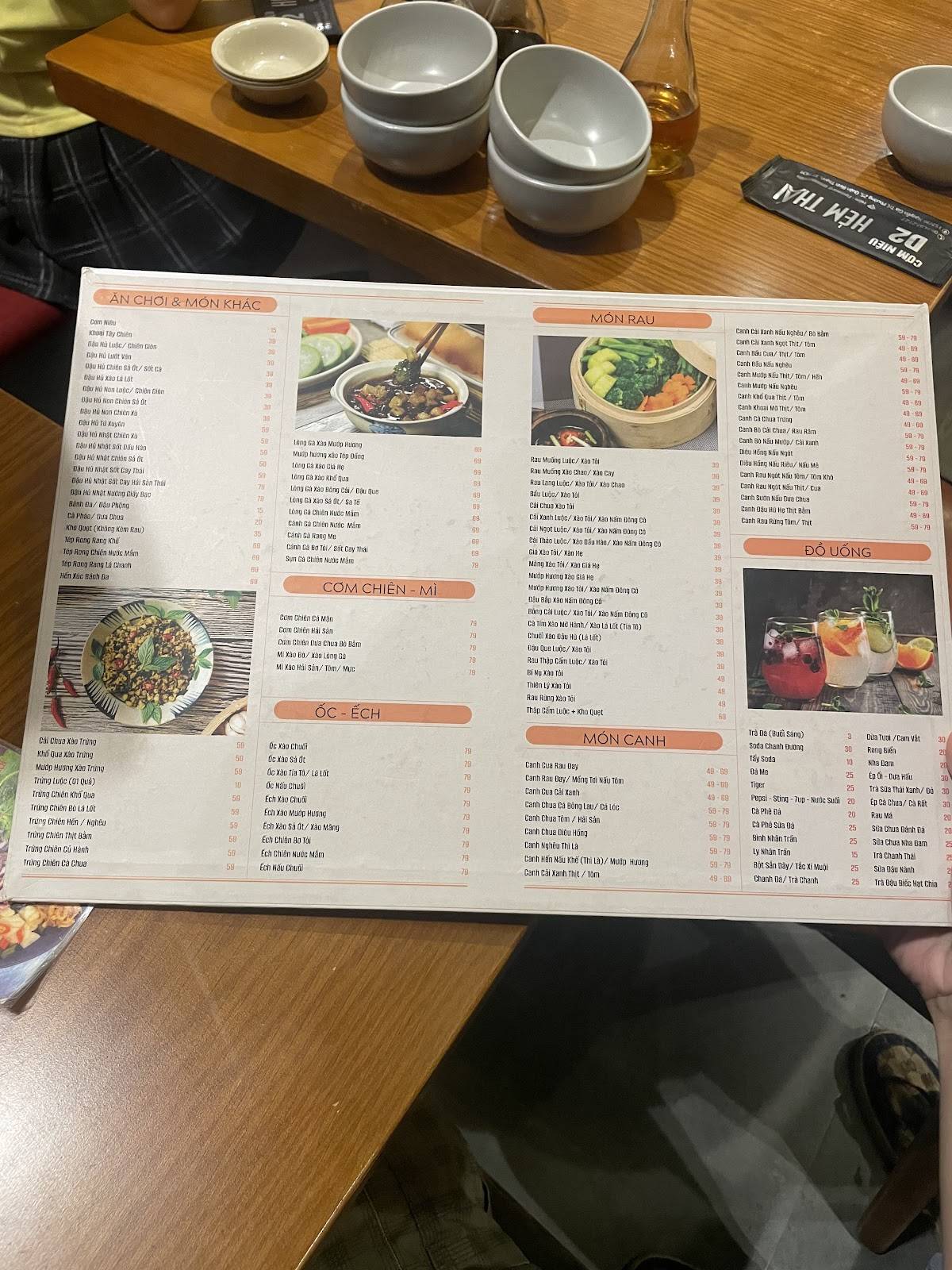 Menu at Cơm Niêu D2 - Vietnamese Clay Pot Rice restaurant, Ho Chi Minh ...