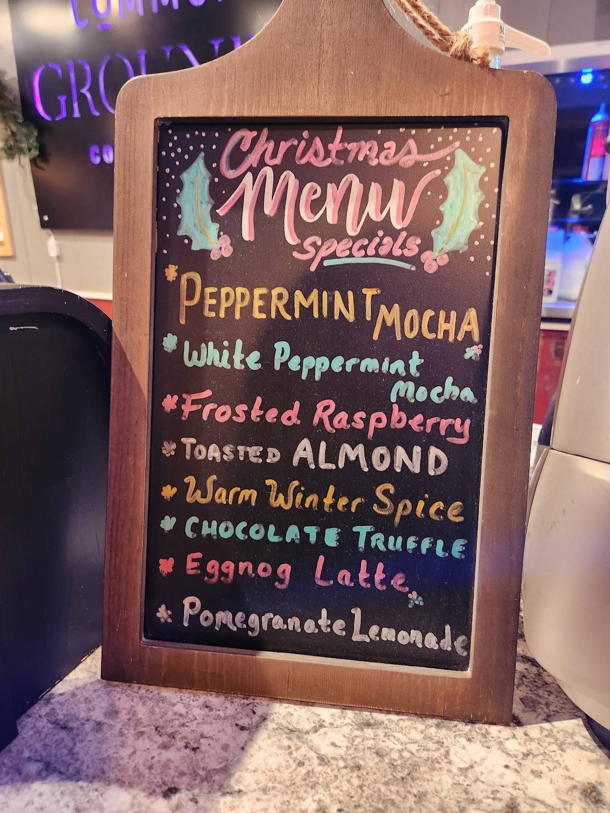 Menu at Common Grounds Coffeehouse restaurant, Grabill