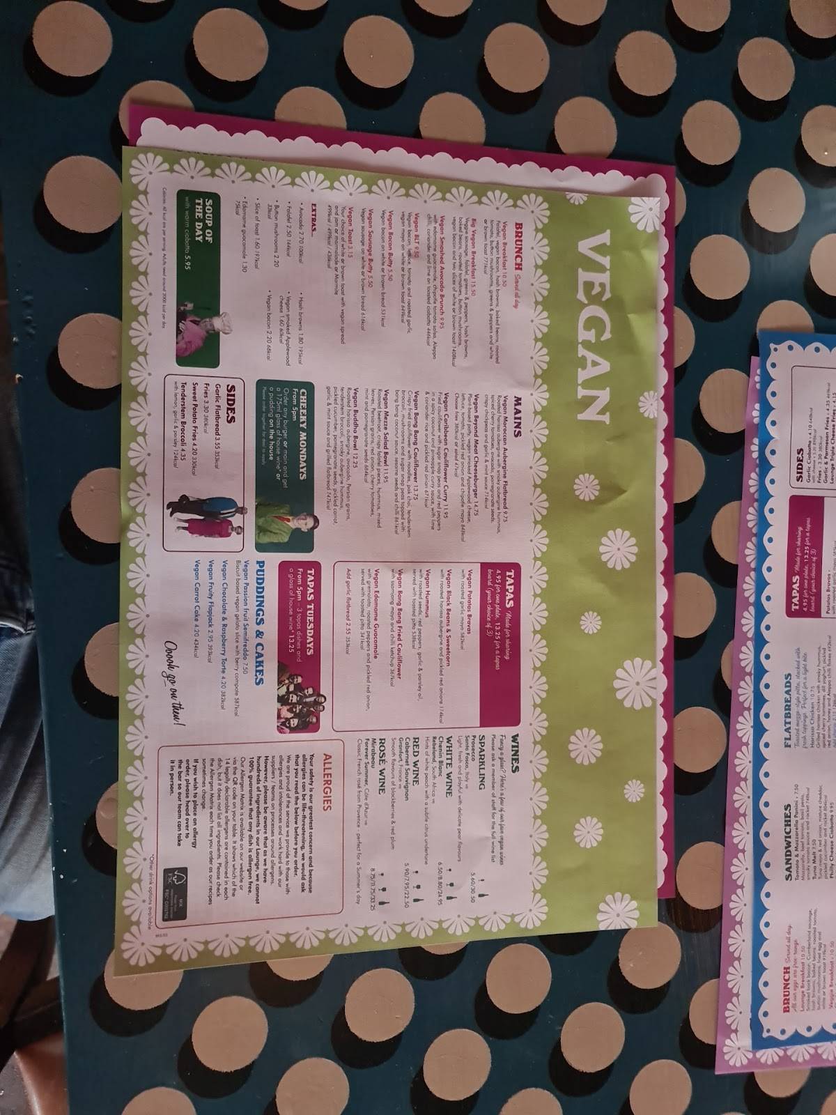 Menu at Como Lounge pub & bar, Witney