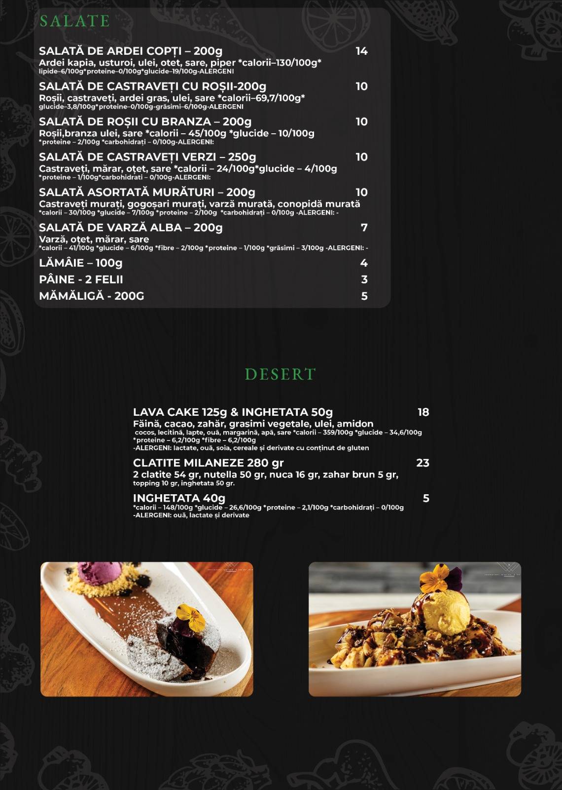 Menu at Complex GREEN HEAVEN Pucioasa, Pucioasa