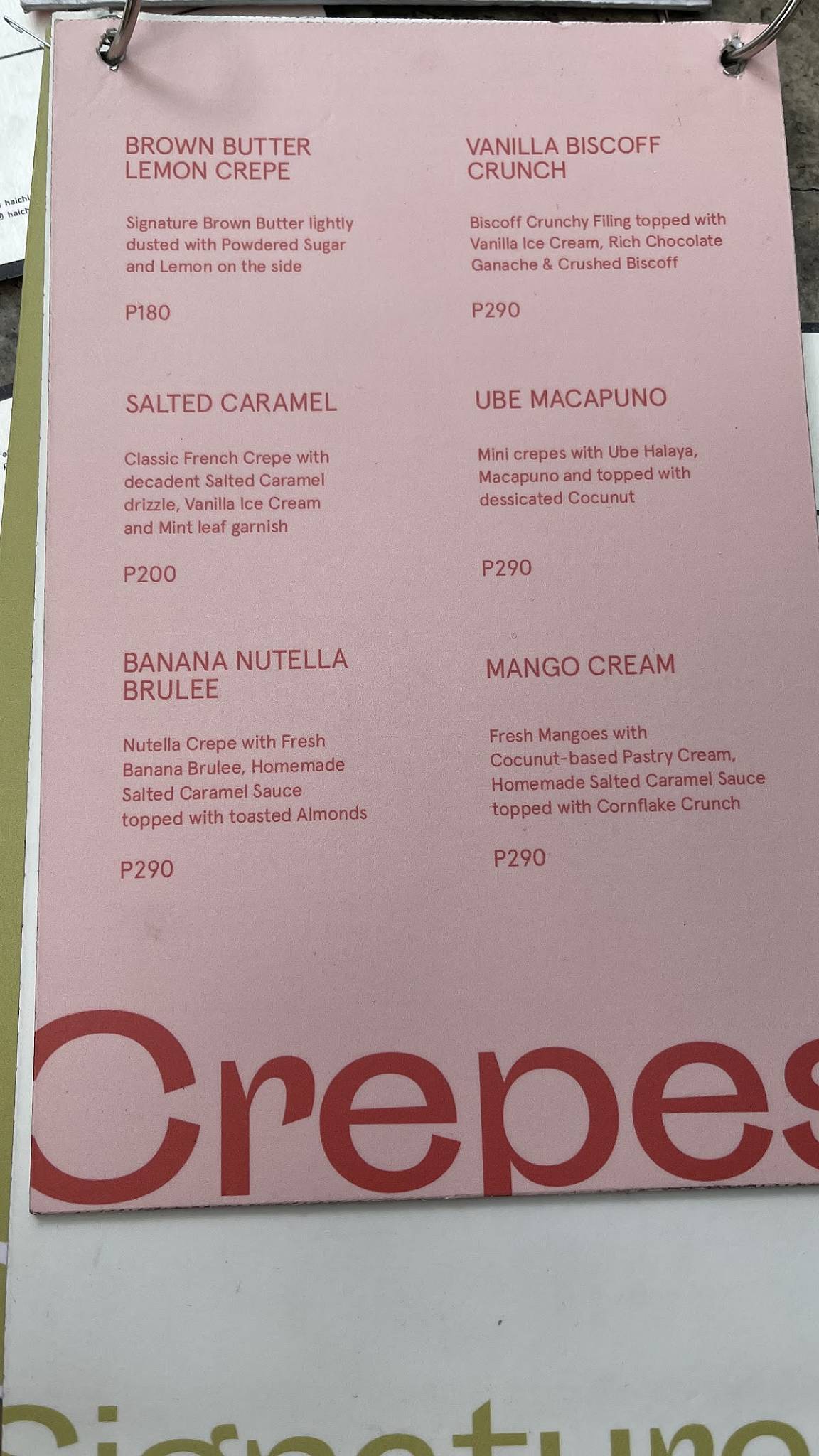 Menu at Cooper's Coffee Haus - Estancia Mall, Capitol Commons, Pasig