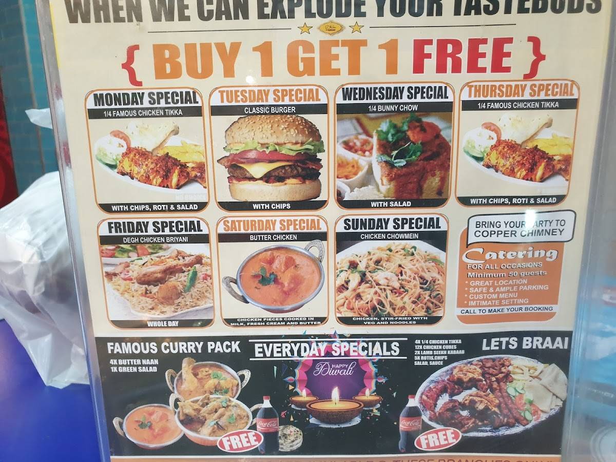 Menu at Copper Chimney (Waterfall Centre, Midrand) restaurant, Midrand ...