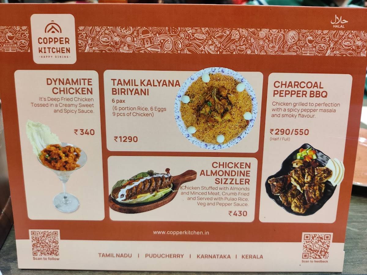 Menu at Copper Kitchen Mogappair, Chennai