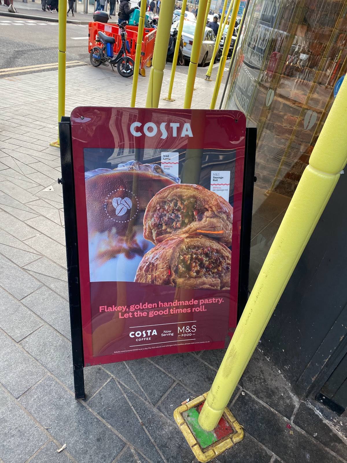 Menu at Costa Coffee cafe, Birmingham, 10-11 Navigation St