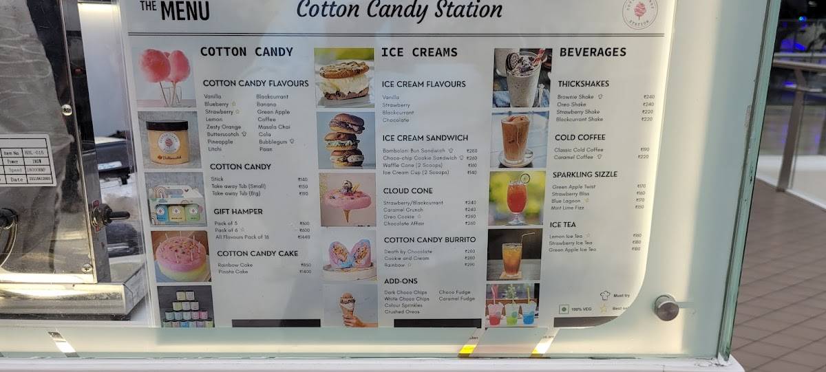 Menu at Cotton Candy Station, Bengaluru