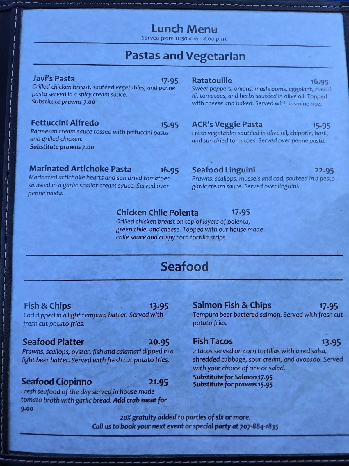 Menu at Cove Azul Bar & Grill, Gualala