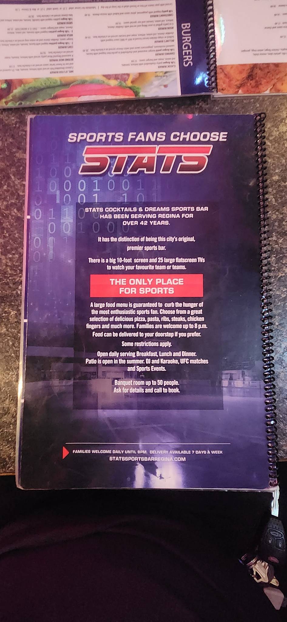 Menu at Cravings All Day Grill & Stats Sports lounge restaurant, Regina