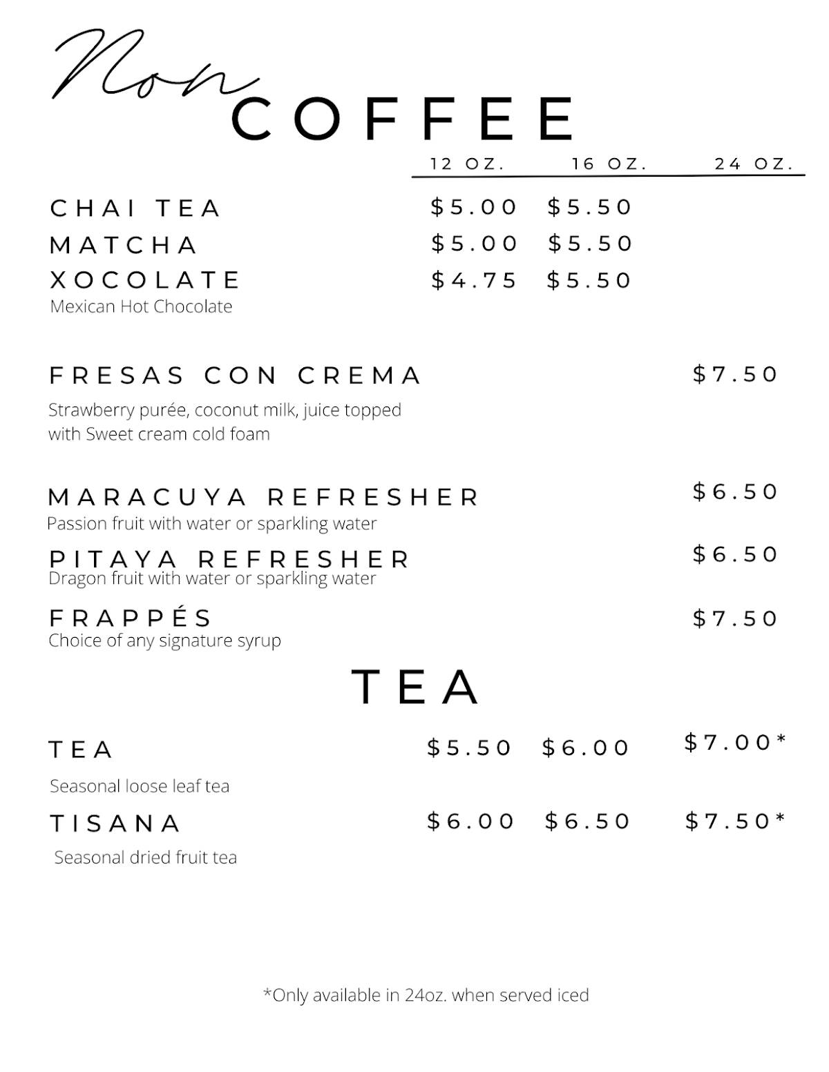 Menu at Crema y Nata, Newman