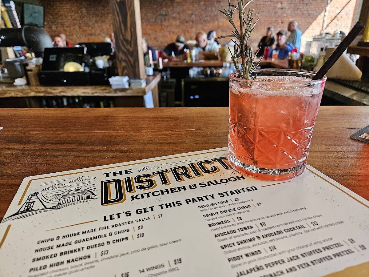 Menu at The District Kitchen & Saloon pub & bar, Cripple Creek