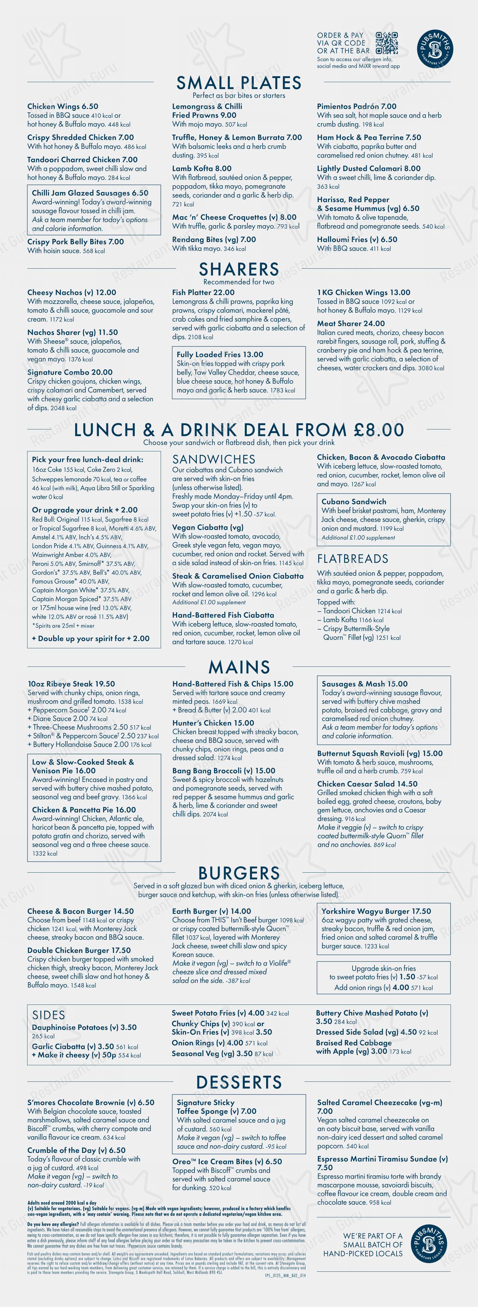 Menu at Crown Egham pub & bar, Egham