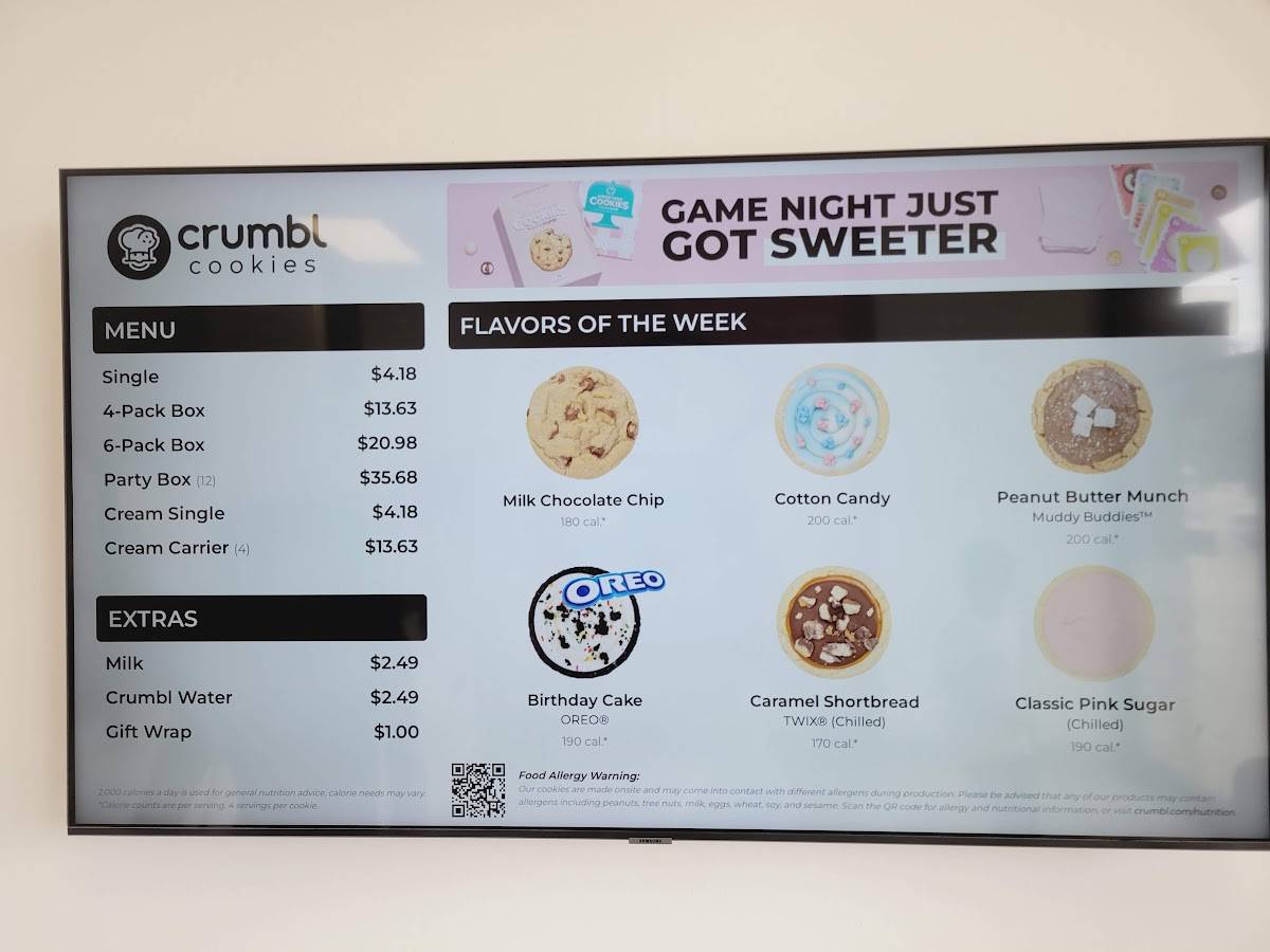 Menu at Crumbl - Westover Village desserts, Fort Worth