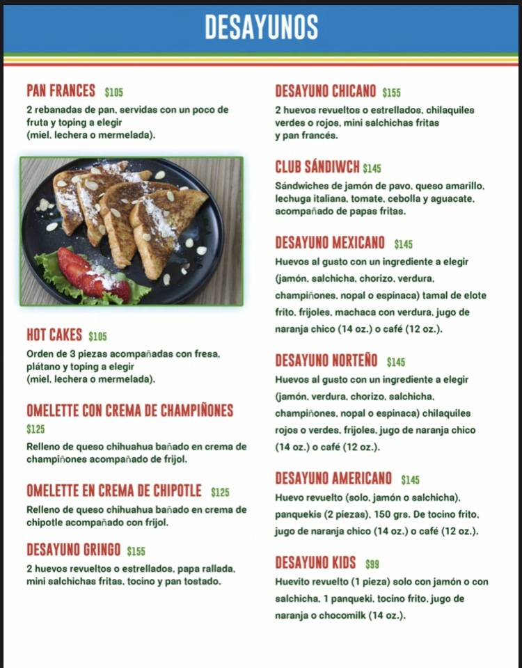 Carta del restaurante Lima Limon, Culiacán Rosales