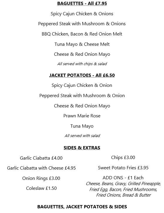 Menu at Cunliffe Arms pub & bar, Wrexham, Jeffreys Rd
