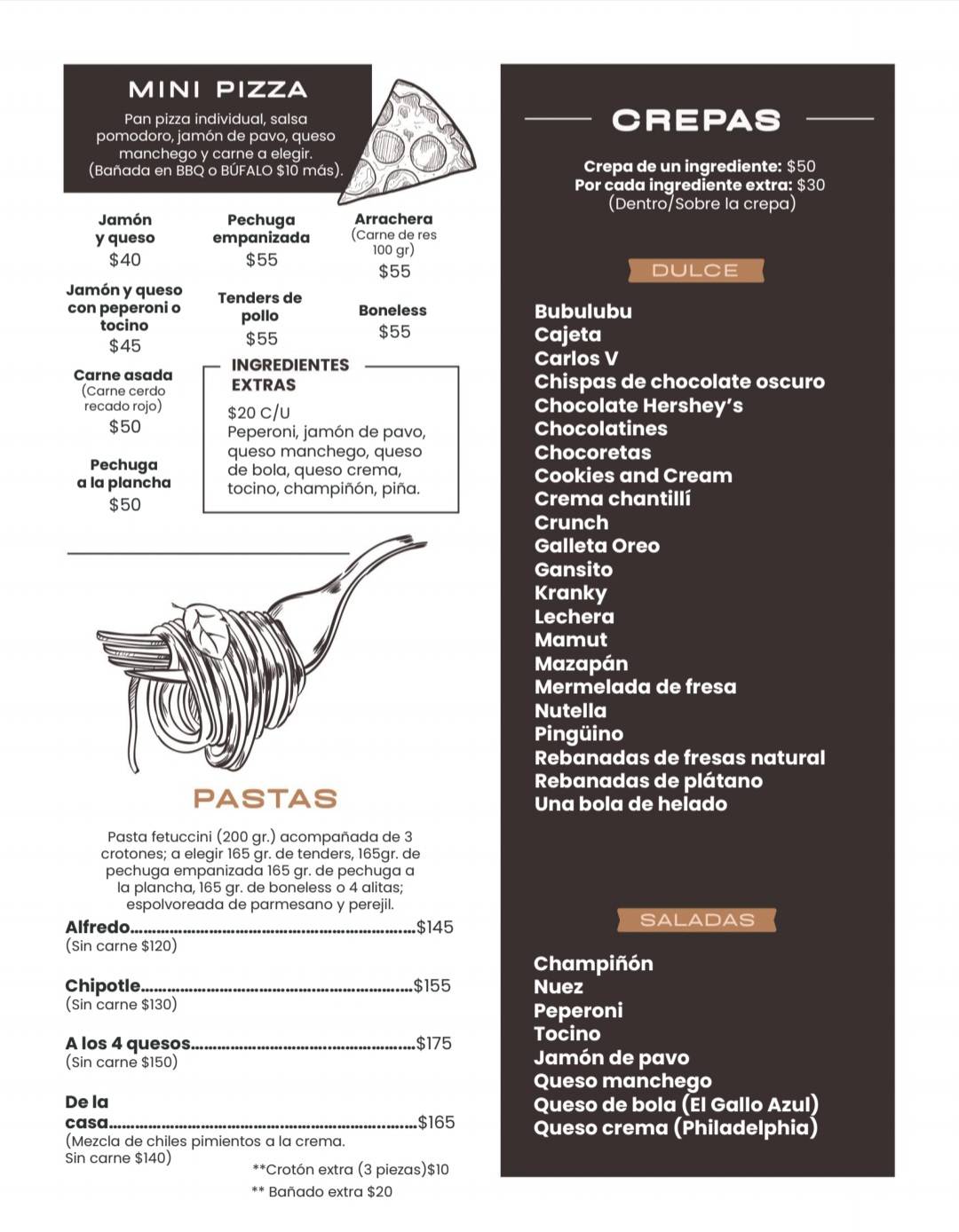 Menu at Shilo restaurant, Progreso