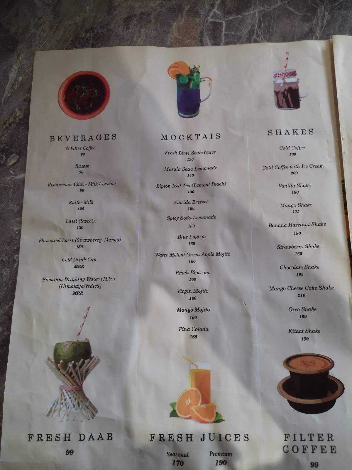 Menu at Curry Leaf, Faizabad