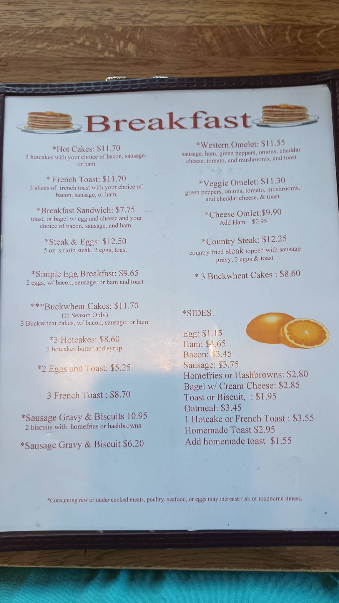 Menu at Curt's Family Restaurant, Markleysburg