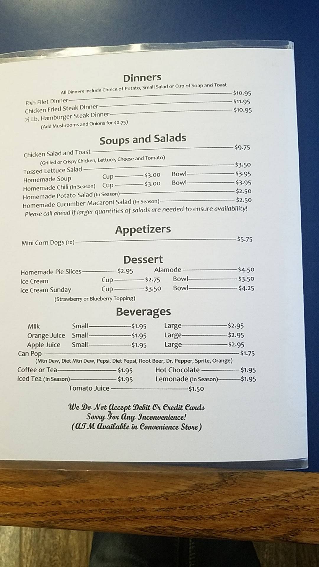 Menu at D & L Express restaurant, Foreston