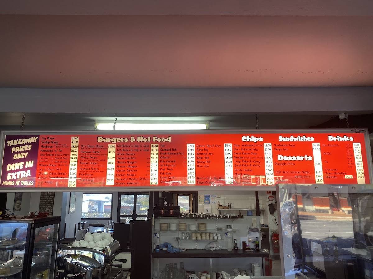 Menu at DJ's Cafe & Takeaway, Oberon