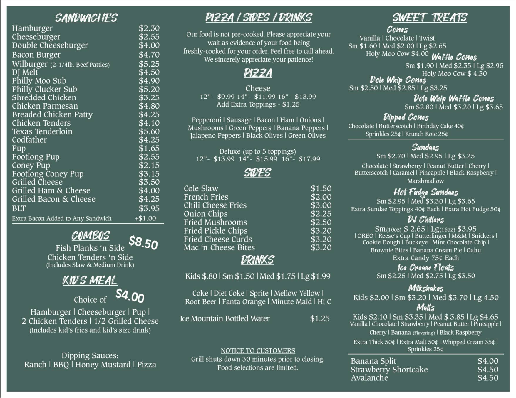 Menu at Simply DJ’s pizzeria, Tipp City