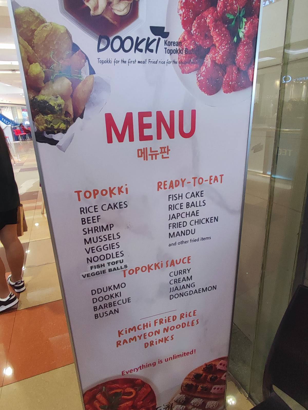 Menu at DOOKKI - SM North EDSA restaurant, Quezon City