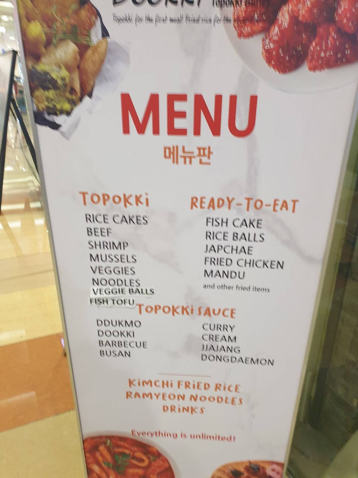 Menu at DOOKKI - SM North EDSA restaurant, Quezon City