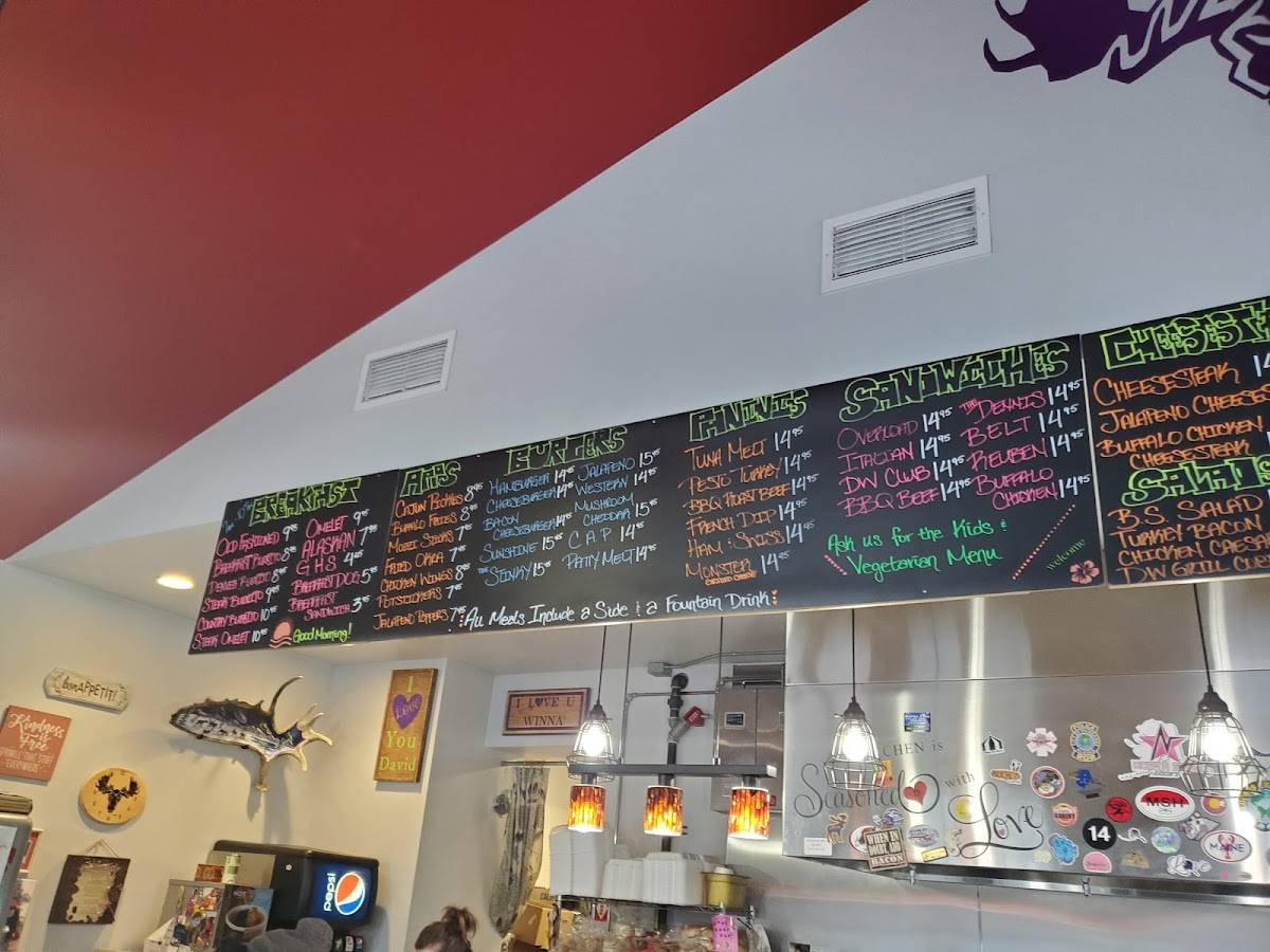 Menu at DW Grill and Catering restaurant, Fairbanks
