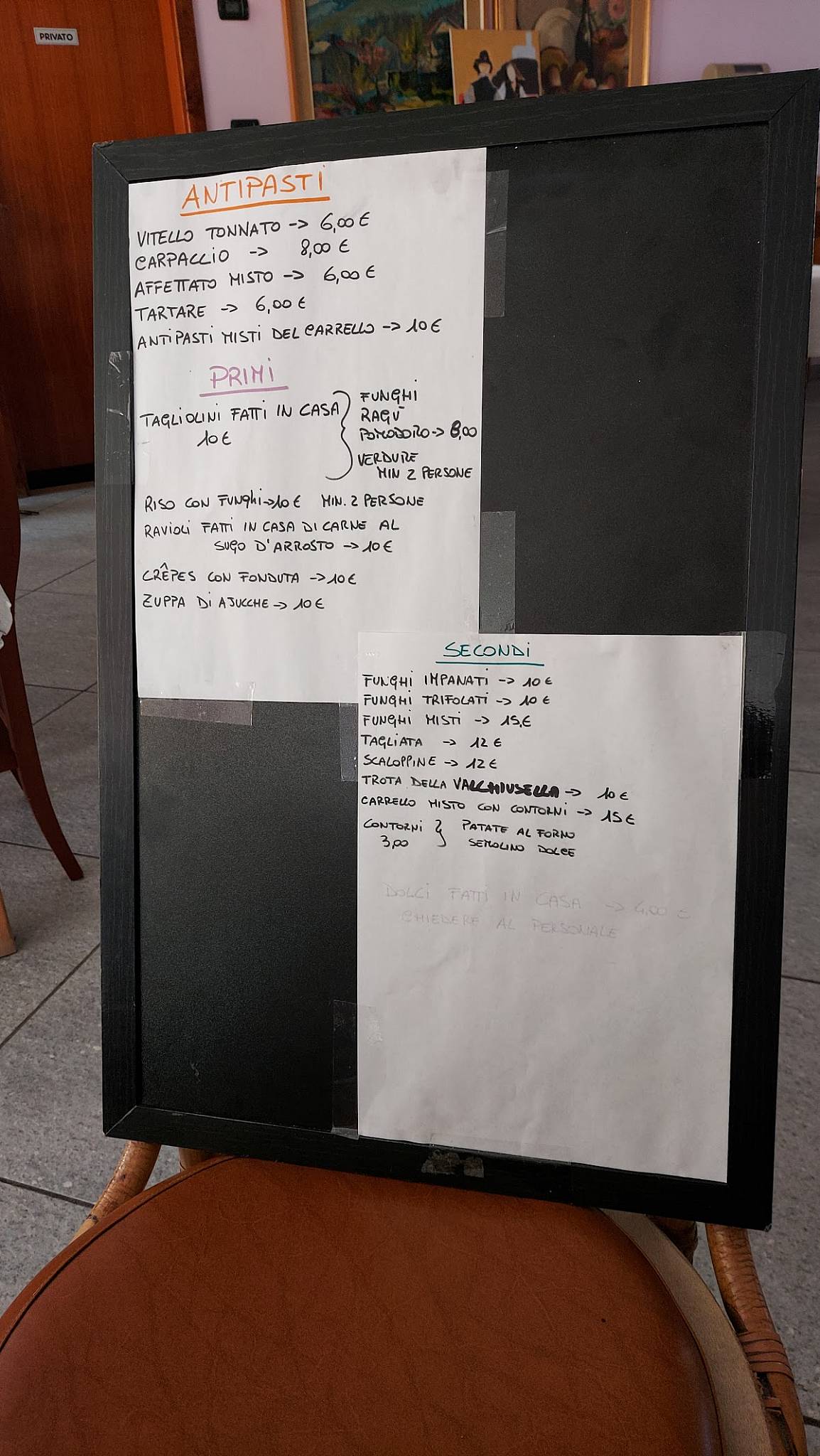 Menu da Da Marino ristorante, Quincinetto