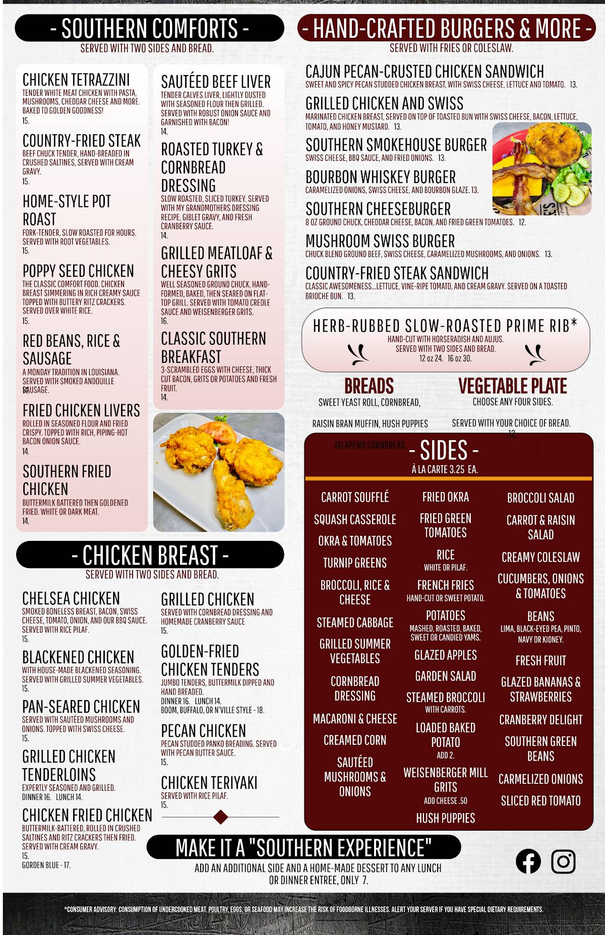 Menu at Dale's Southern Grill steakhouse, Hoover, Montgomery Hwy #109