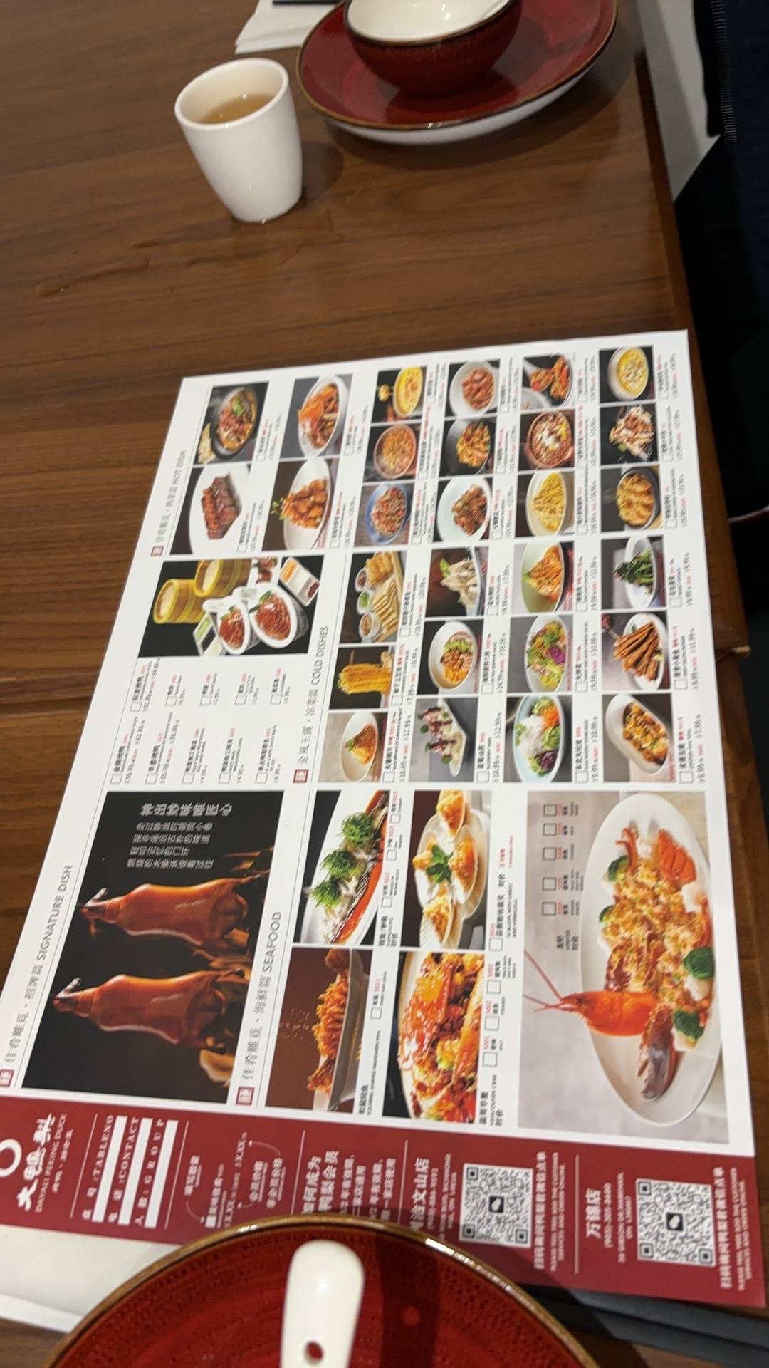 Menu at Dayali Beijing Roast Duck restaurant, Markham, 20 Gibson Dr
