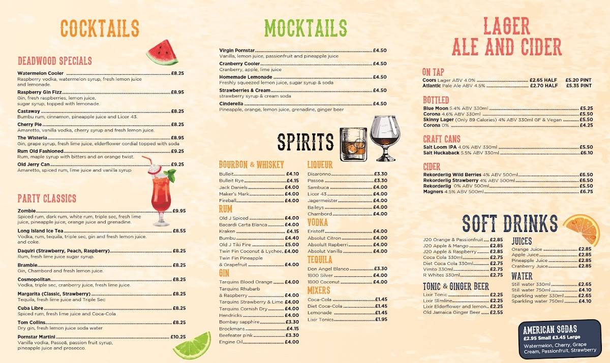 Menu at Deadwood Smokehouse Mold restaurant, Mold
