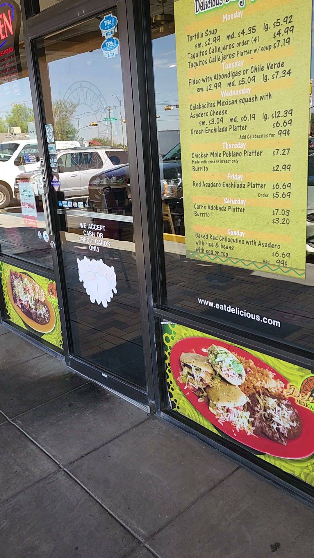 Menu at Delicious Mexican Eatery restaurant, El Paso, Montwood Dr
