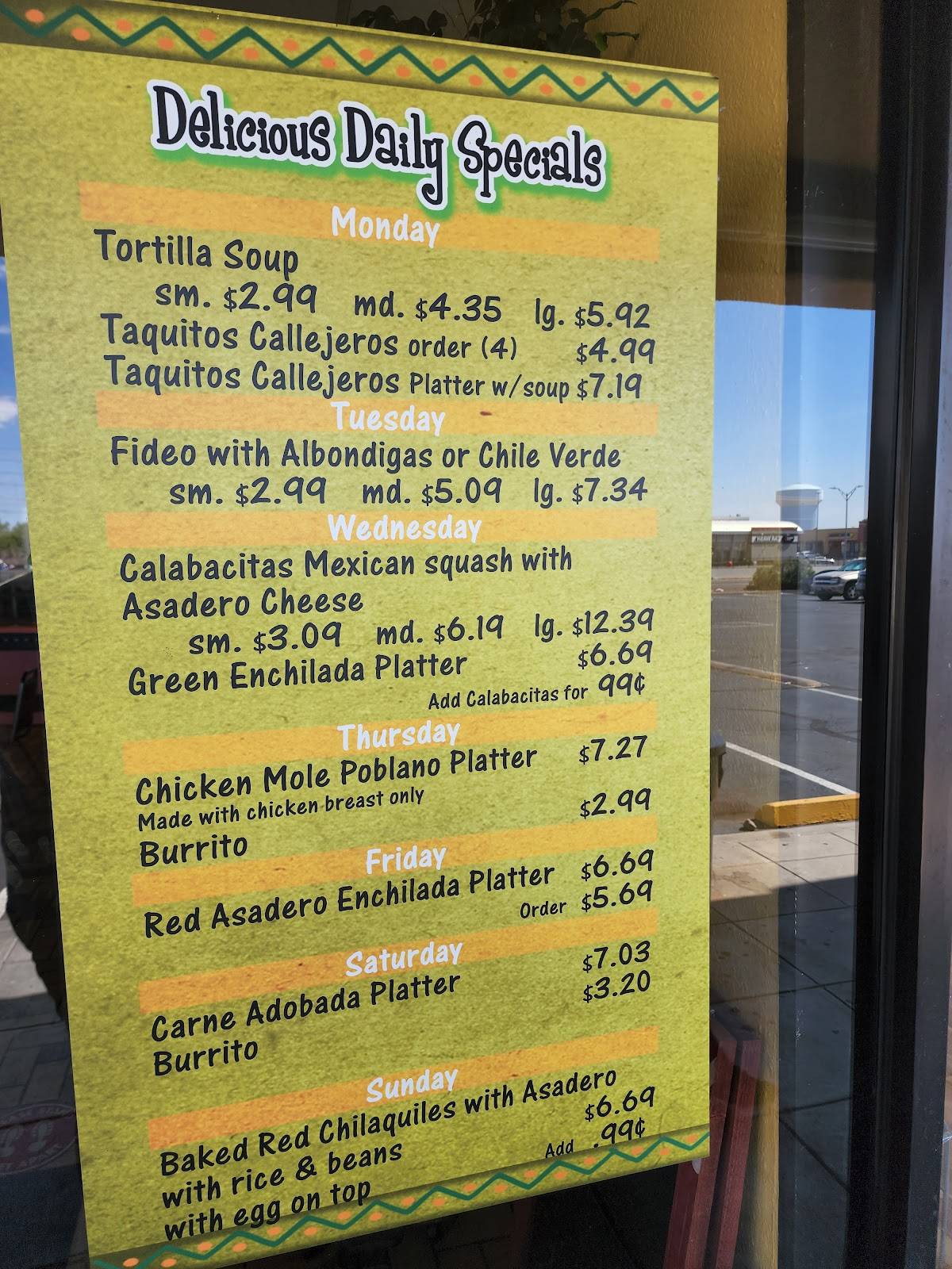 Menu at Delicious Mexican Eatery restaurant, El Paso, Montwood Dr