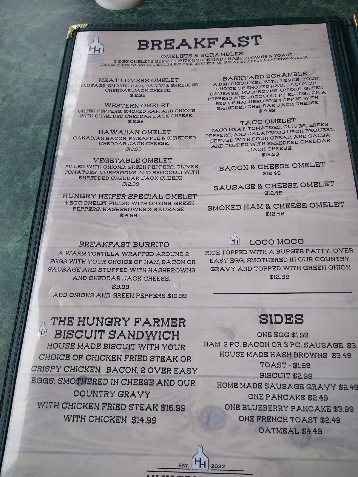 Menu at Hungry Heifer Diner desserts, Raymond