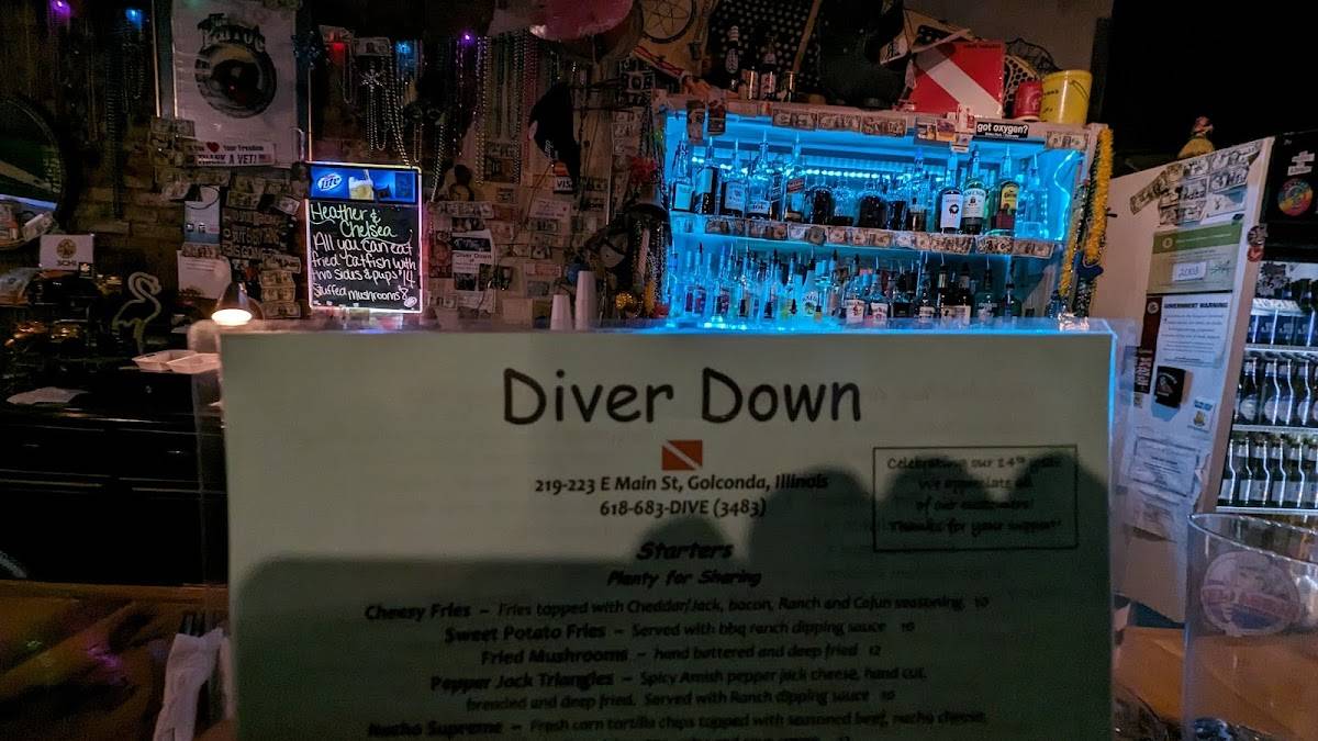 Menu at Diver Down pub & bar, Golconda, 219 E Main St