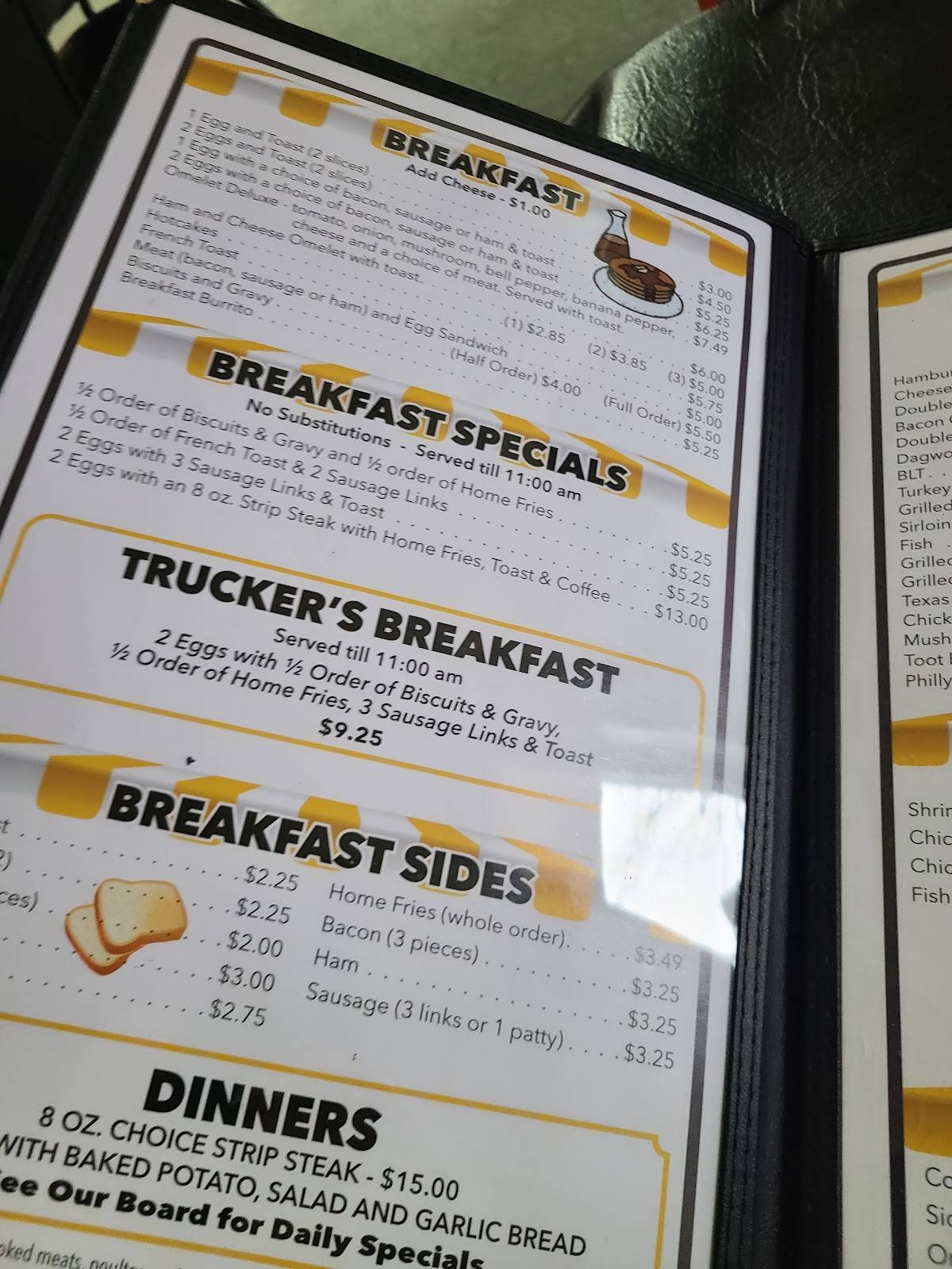 Carta del restaurante Dixie Diner, New Lebanon, 595 W Main St