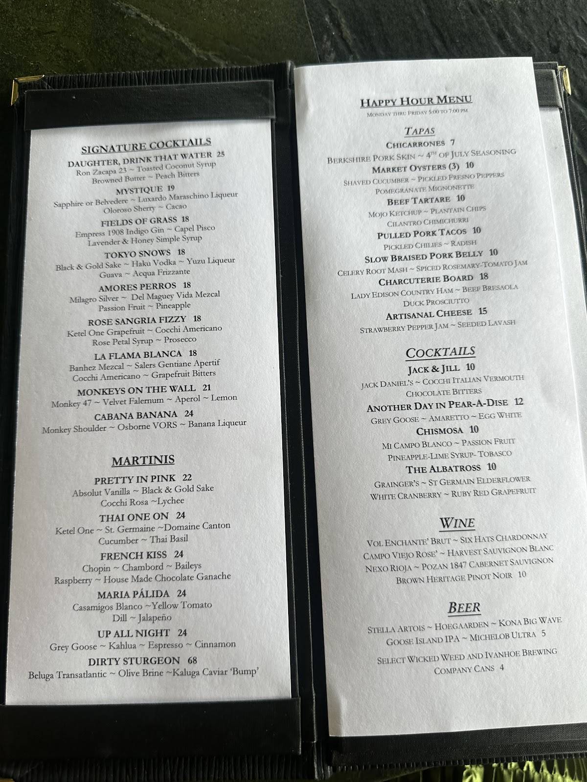 Menu at Norman's Orlando steakhouse, Orlando, Via Dellagio Way