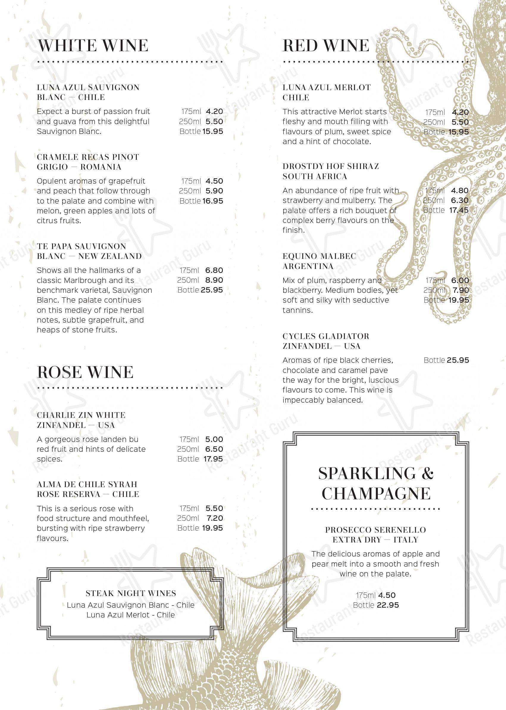 Menu at Dodgin's Yard pub & bar, North Shields