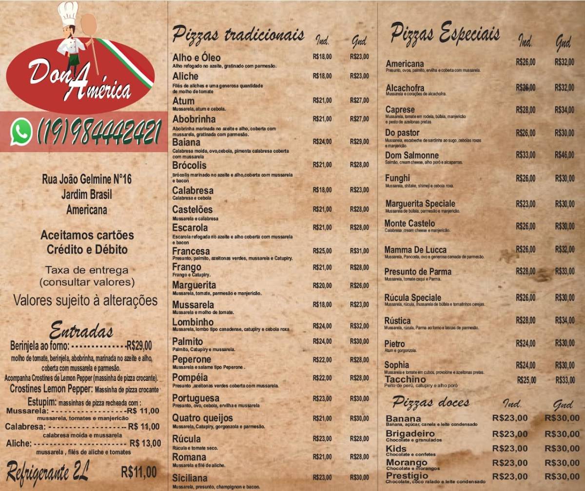 Menu em Dom América Pizza Artesanal restaurante, Americana