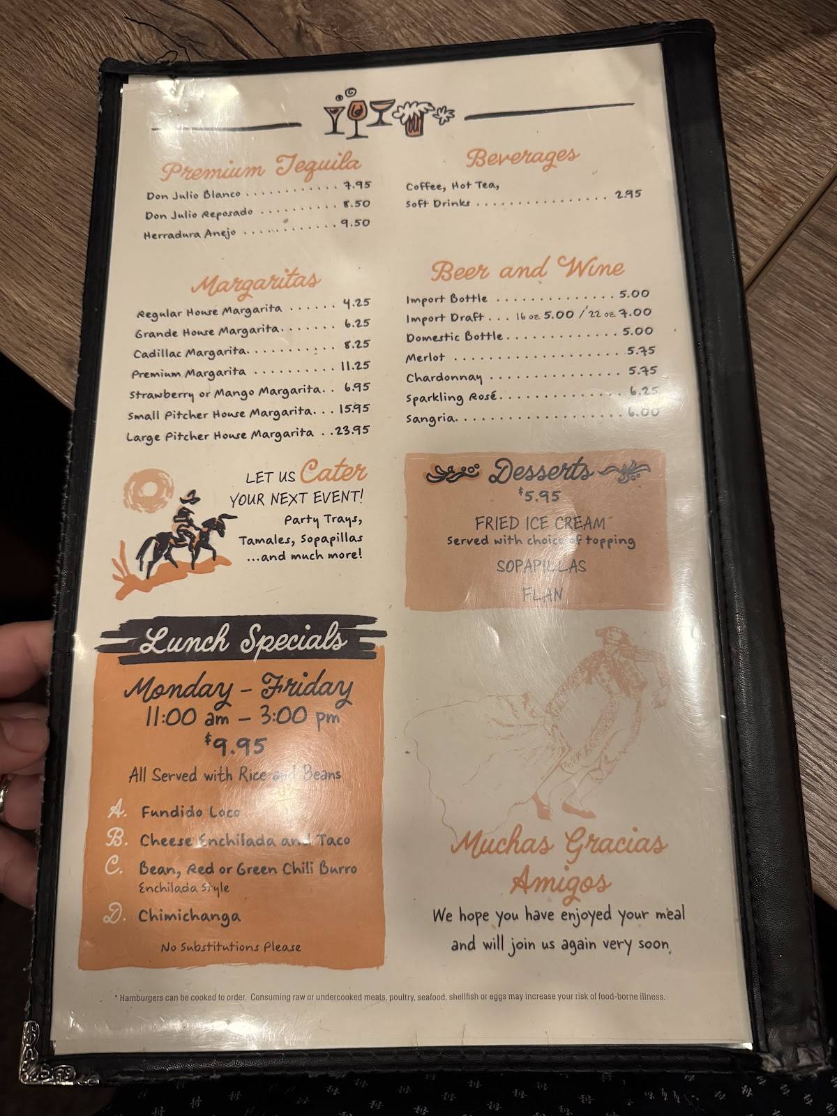 Menu at Don Ruben's Mexican Food restaurant, Surprise