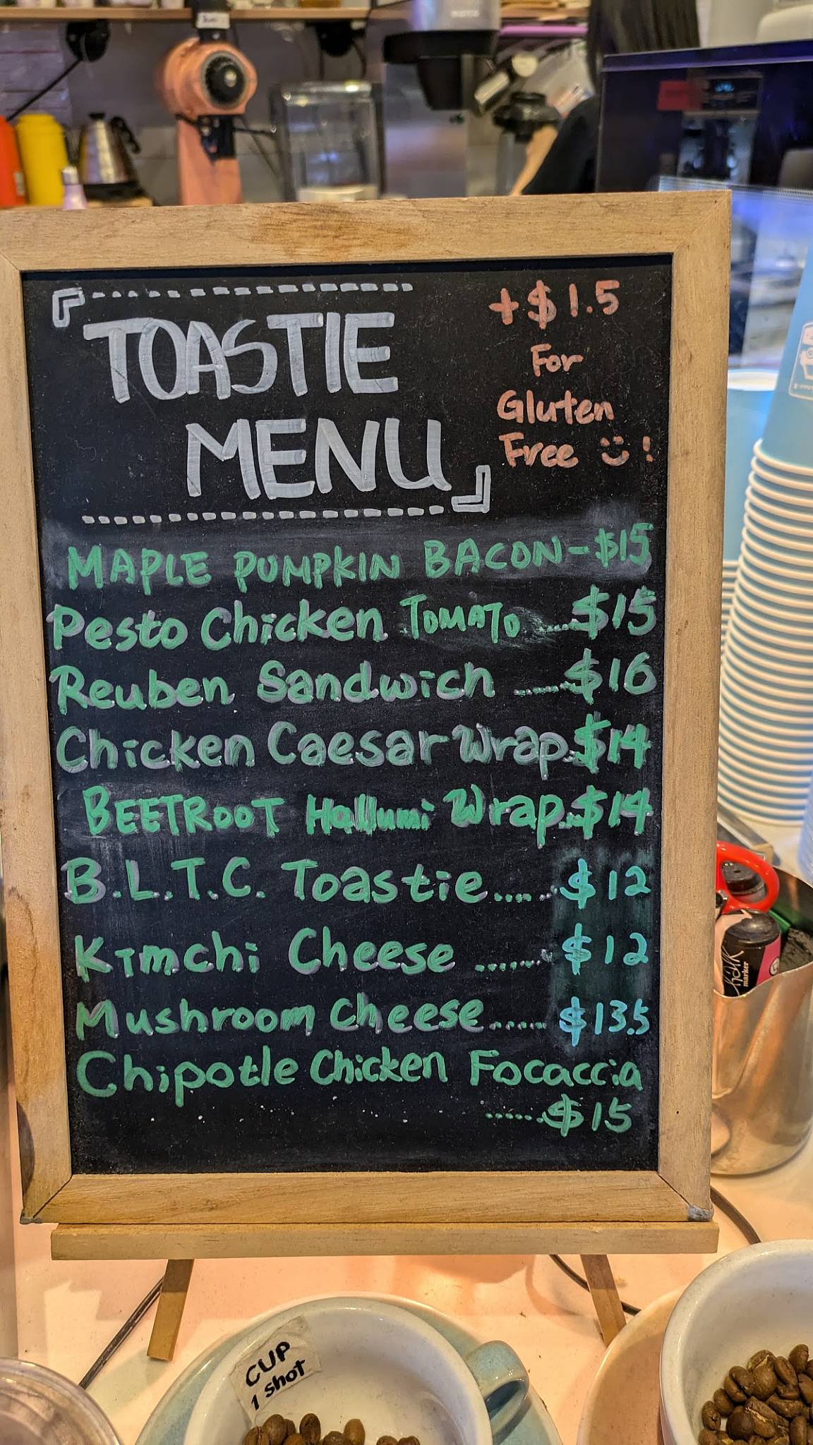 Menu at Double Maker Coffee cafe, Brisbane City