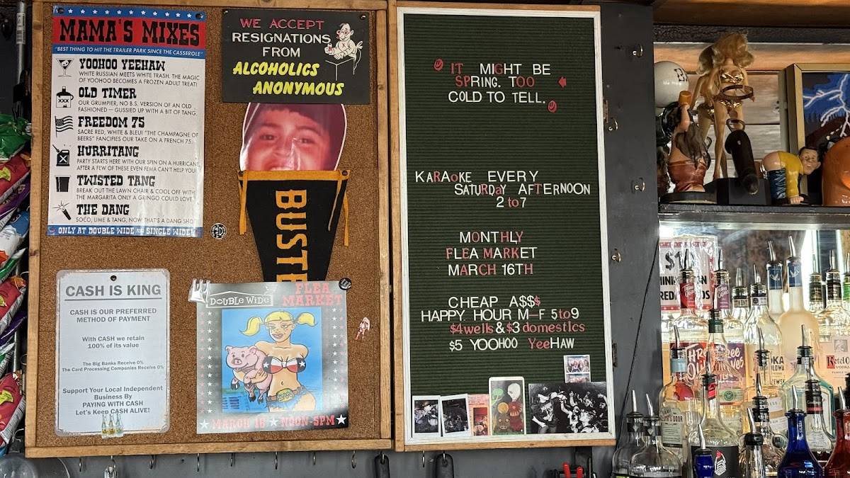 Menu at Double Wide Bar, Dallas