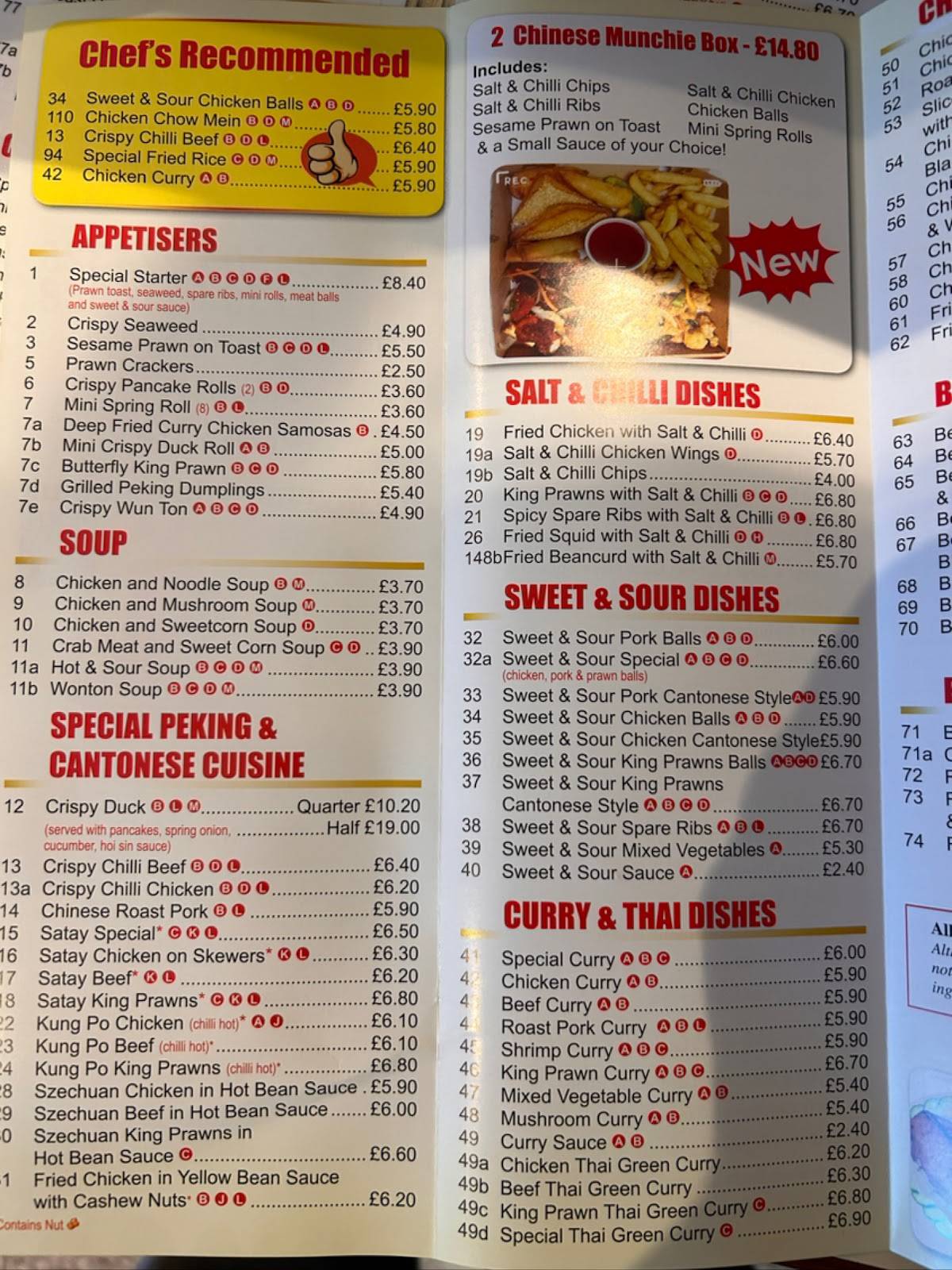 Menu at Yummy Chinese Takeaway fast food, Dover
