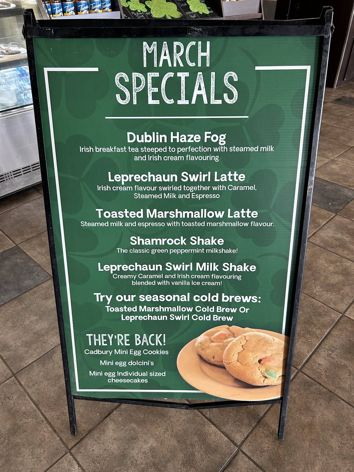 Menu at Dr. Java's Coffee House, Prince Albert