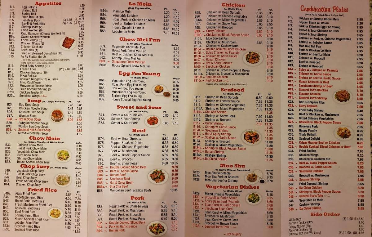 Menu at Dragon House restaurant, Wellsville