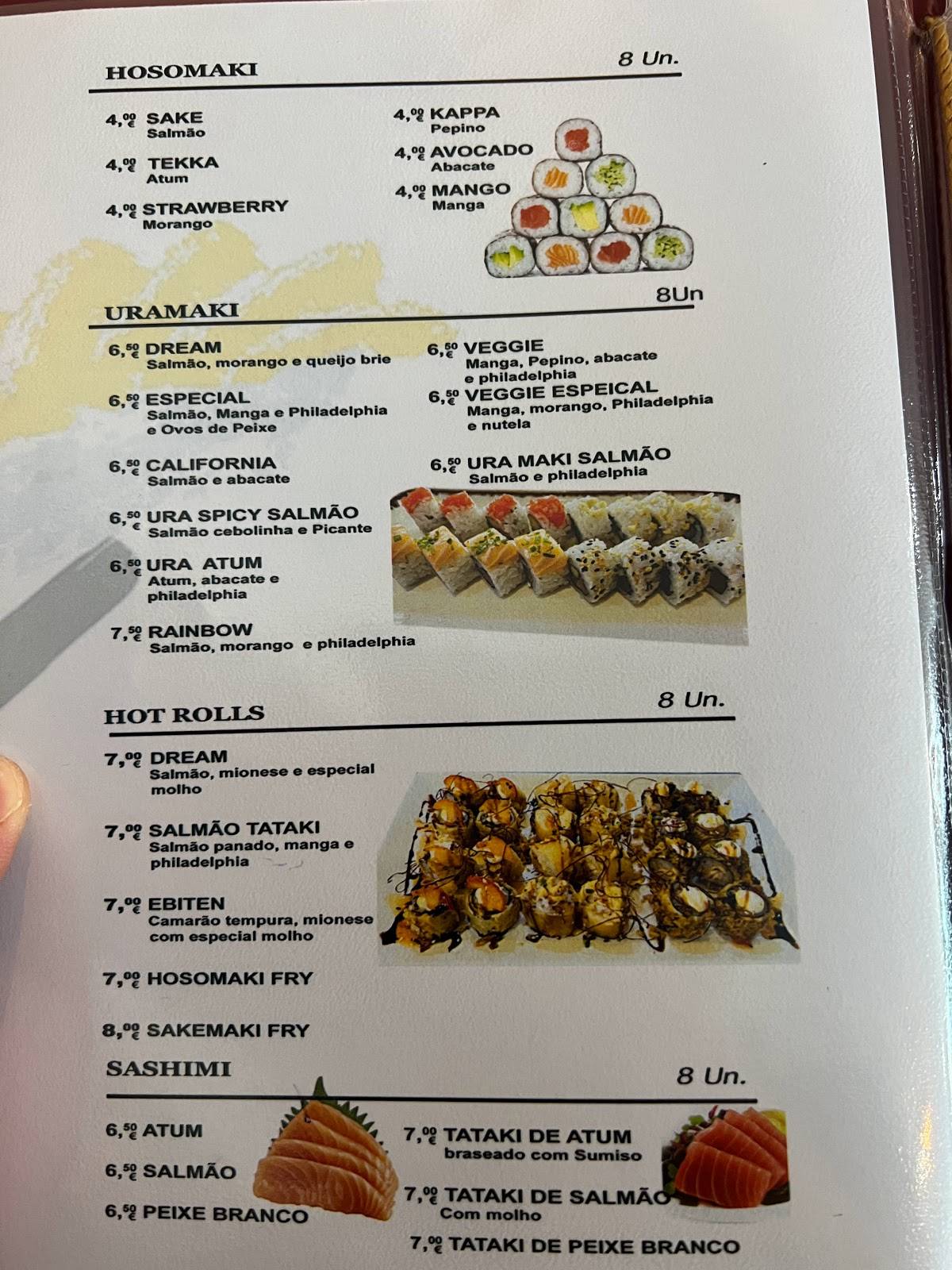 Menu em Dream Sushi Bar - Montijo, Montijo