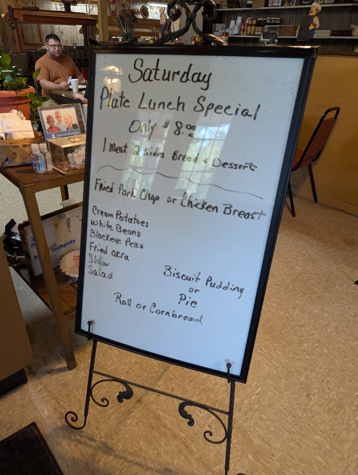 Menu at Drifter's Diner restaurant, Lavinia