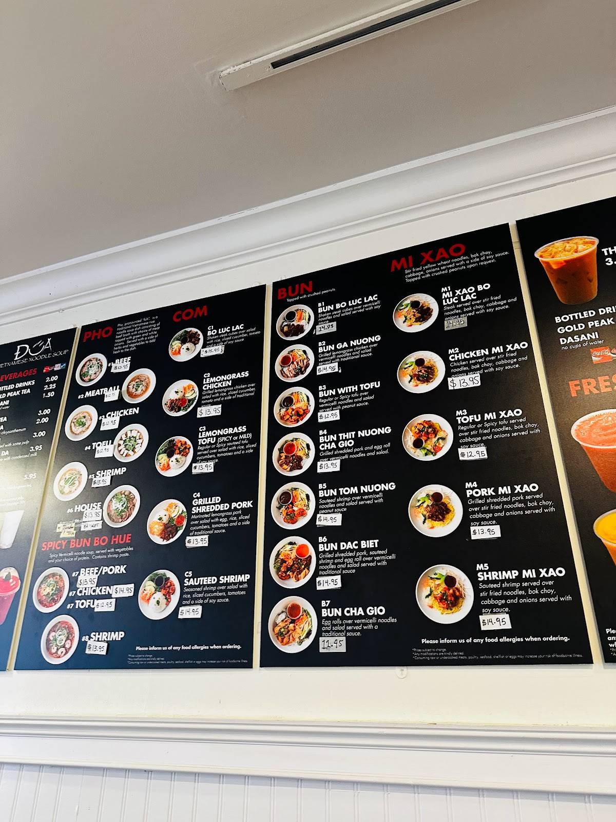 Menu at Dua Vietnamese Noodle Soup restaurant, Atlanta