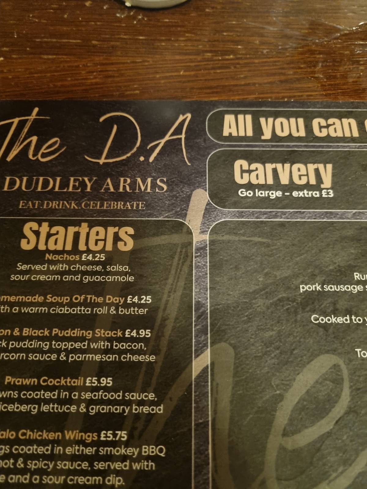 Menu at The Dudley Arms pub & bar, Dudley