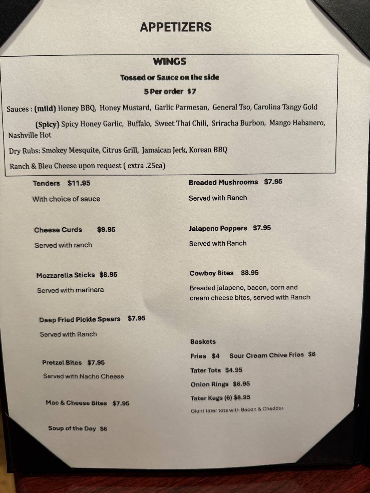 Menu at Duke's Bar & Grill, Hartland