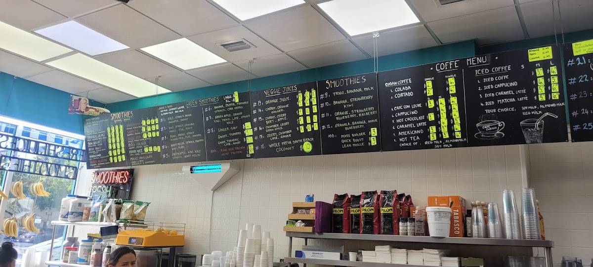 Menu at Dulce Cafeteria, Miami Beach